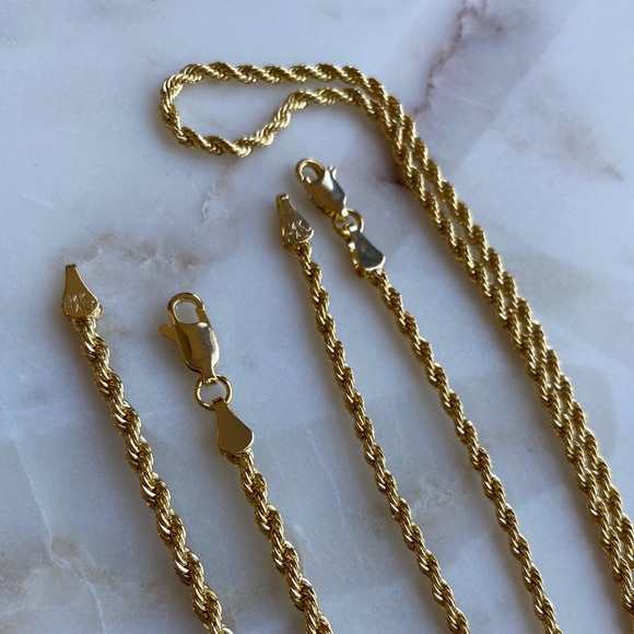 Jewelry | 14k Gold Bonded Rope Set | Poshmark
